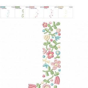 NEW Floral Letter J 8inch A-Z Machine Embroidery Design Dainty Flowers ...