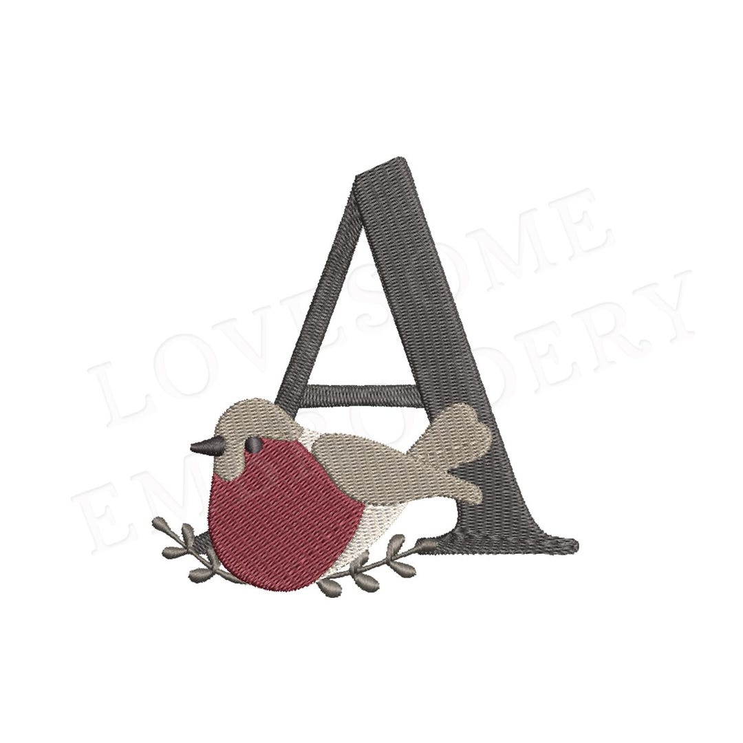 Cute Robin Alphabet 3inch A-Z Machine Monogram Embroidery Font Digital ...