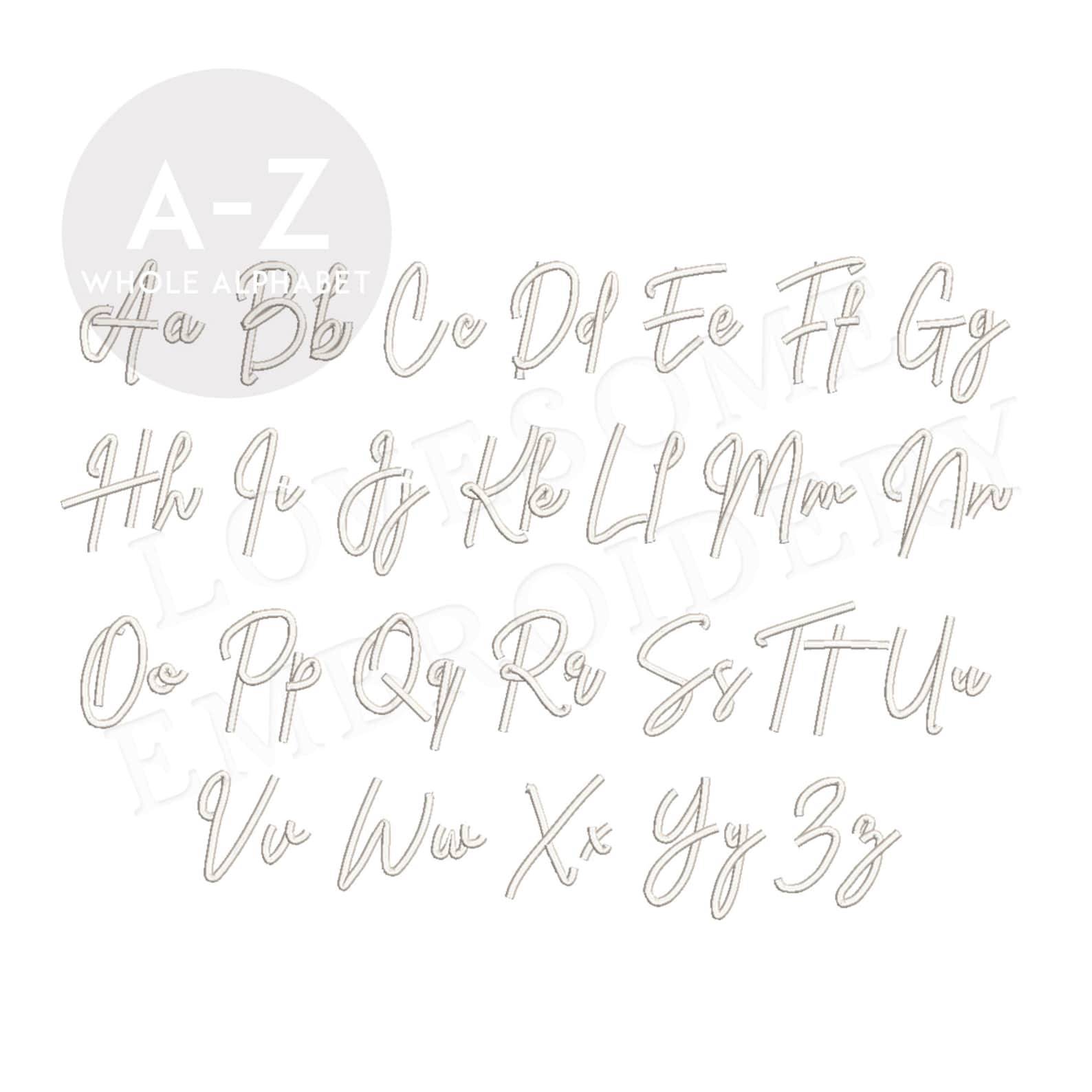 Britney Puff 4inch Script Font A-Z Machine Embroidery Letters, Puff 3D ...