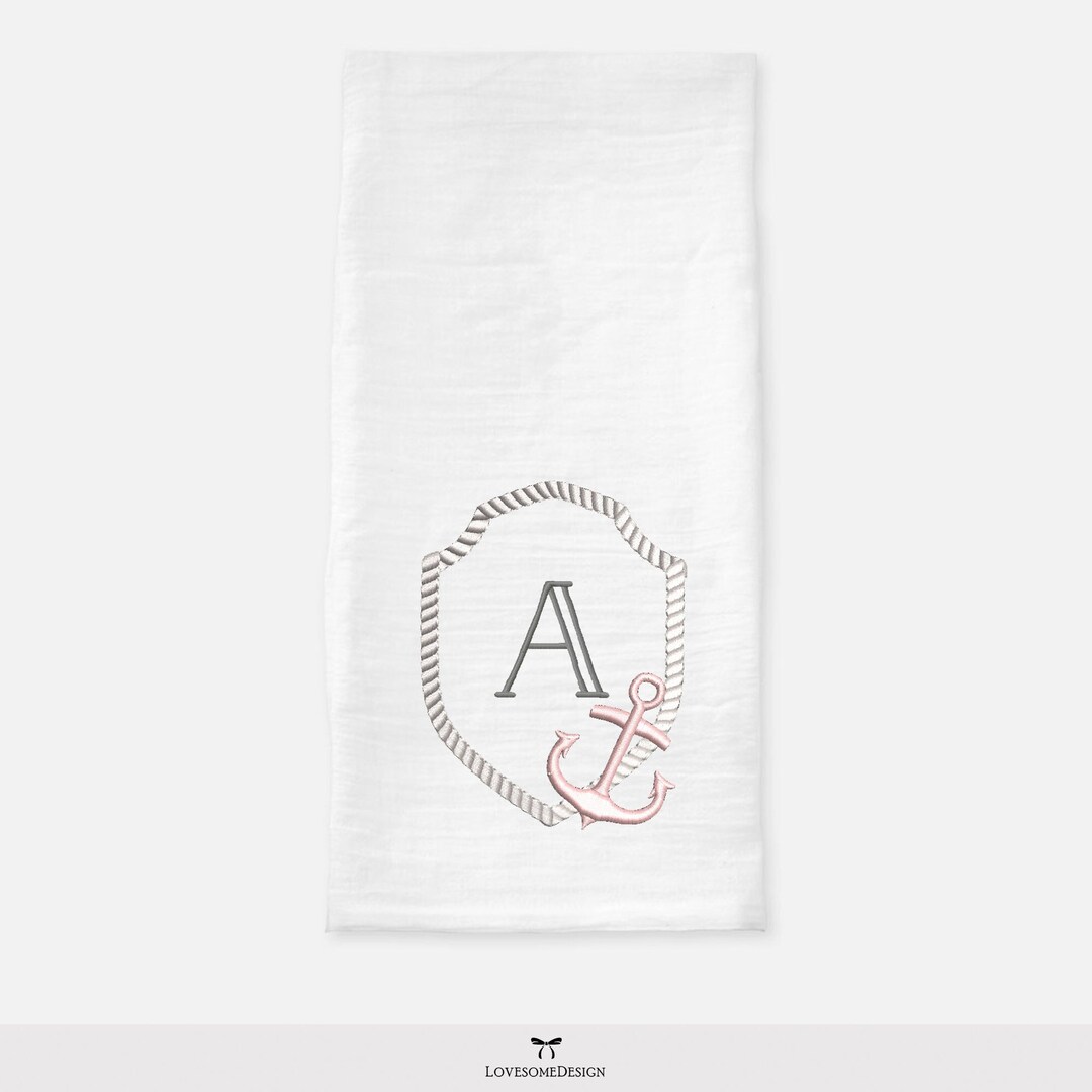 Anchor Rope Crest 4inch Embroidery Design, Nautical Machine Embroidery ...