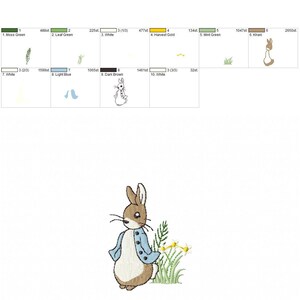 Peter Rabbit With Florals 3inch Machine Embroidery Design Digital ...