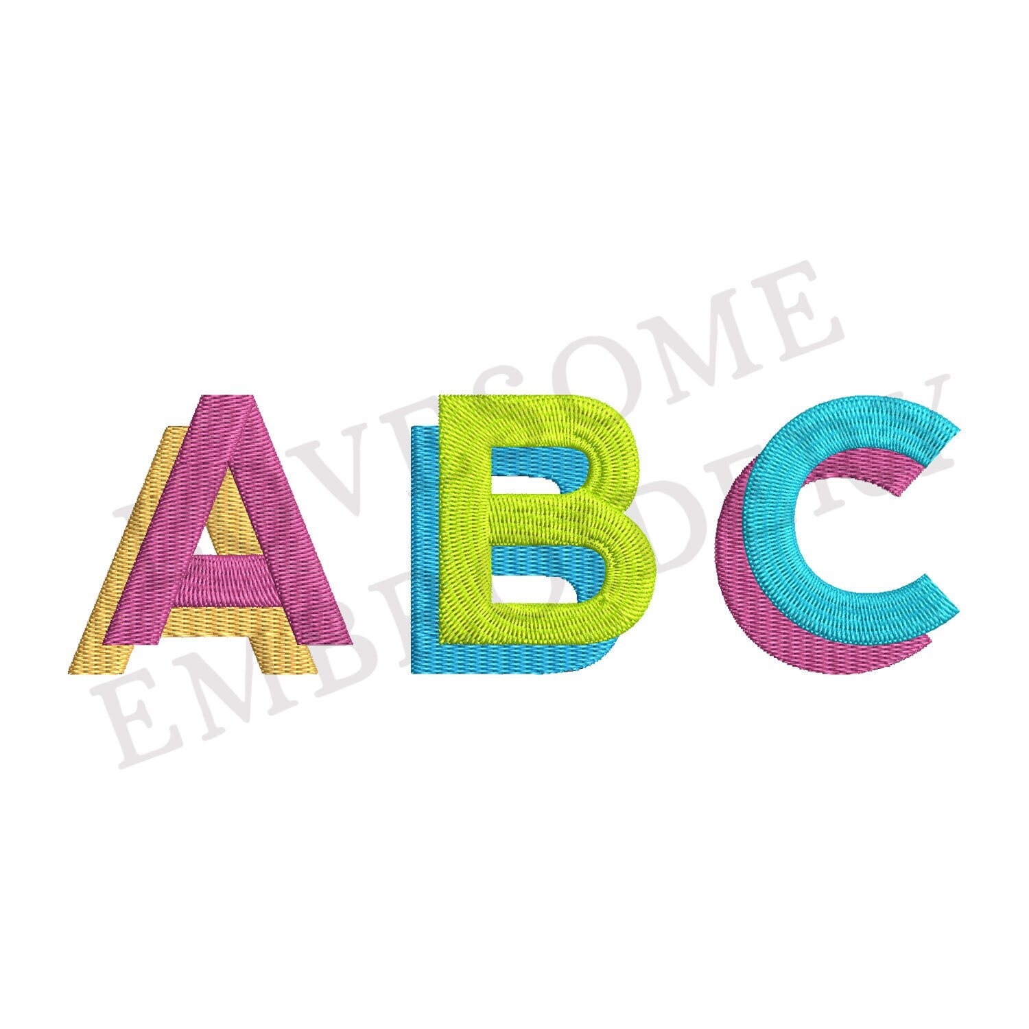 Shadow Monogram 3inch BX Font A-Z Machine Embroidery Font Digital ...