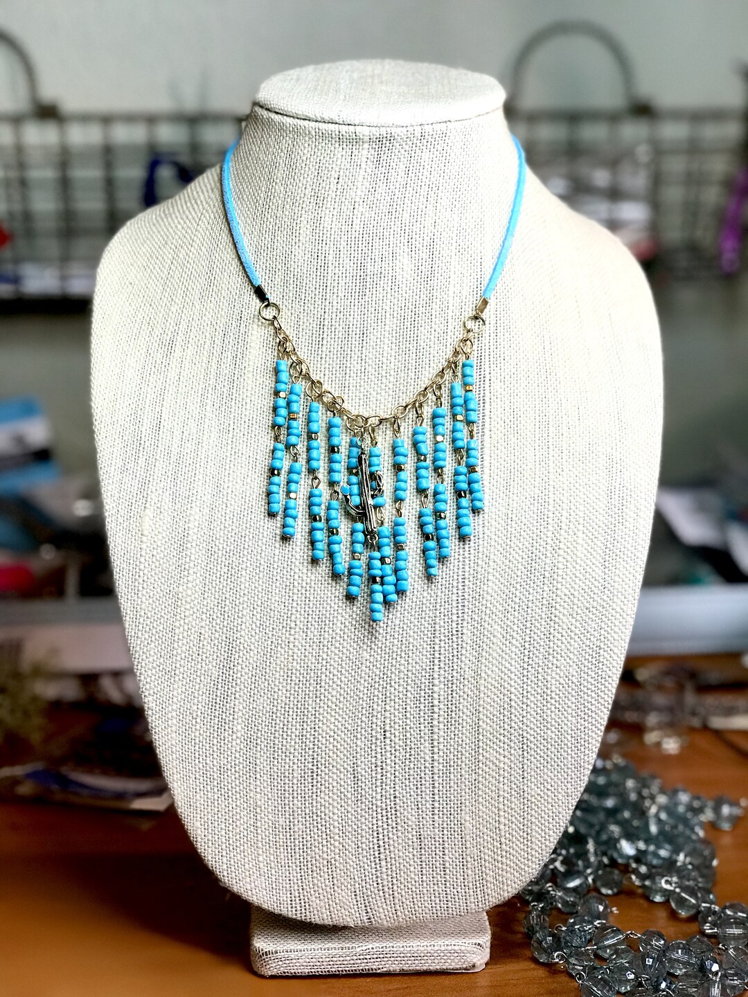 Turquoise Cactus Necklace, Handmade Jewelry, Cactus Jewelry, Gifts for ...