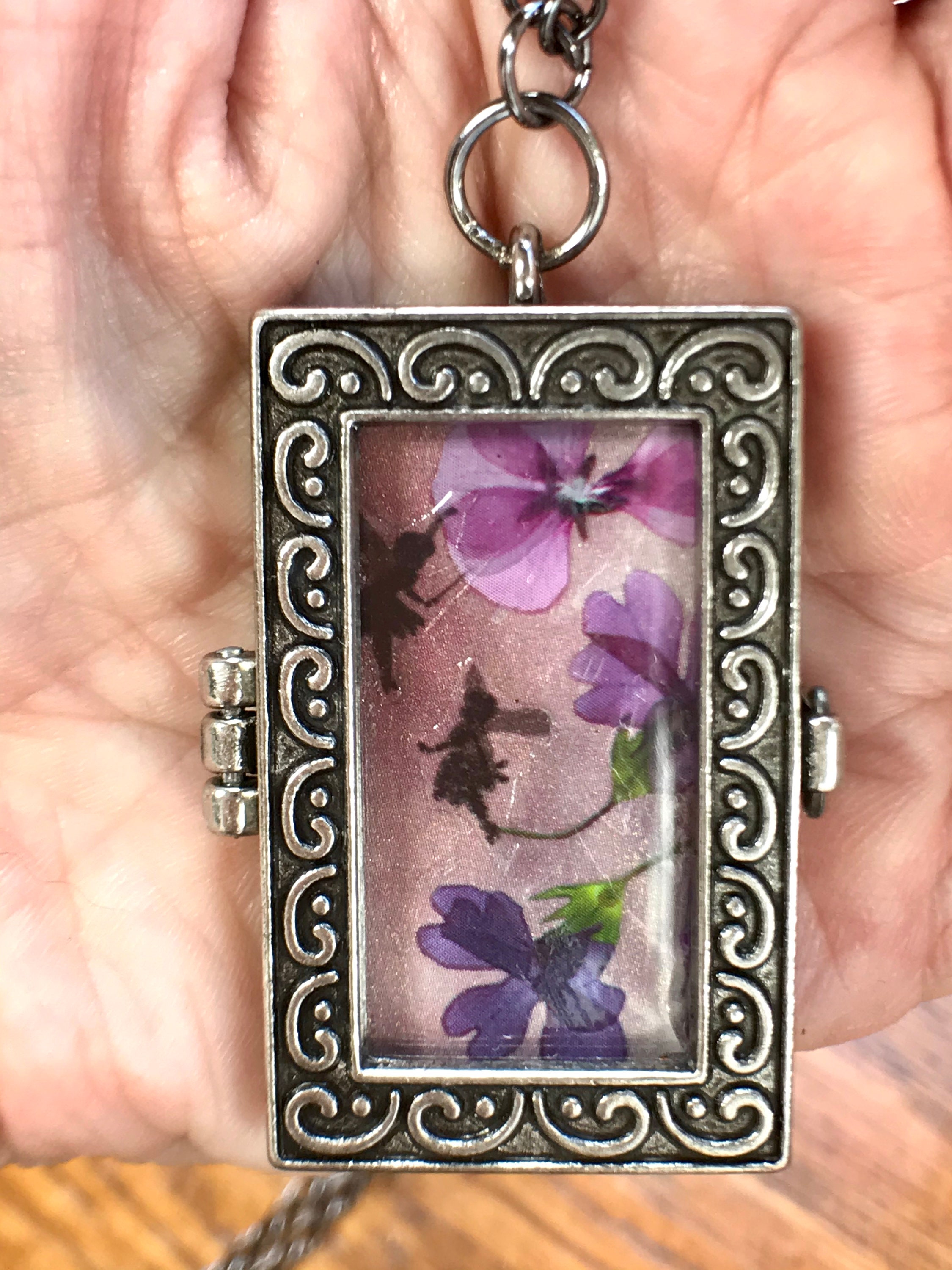 Vintage Fairy Locket, Flower Fairy Terrarium Necklace, Fairy Jewelry ...