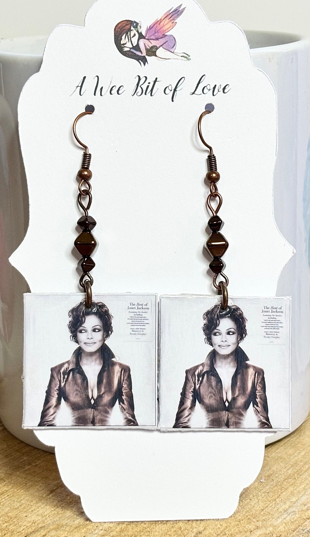 Janet Jackson Album Cover Earrings, Vinyl Record Cover Earrings, Gifts ...