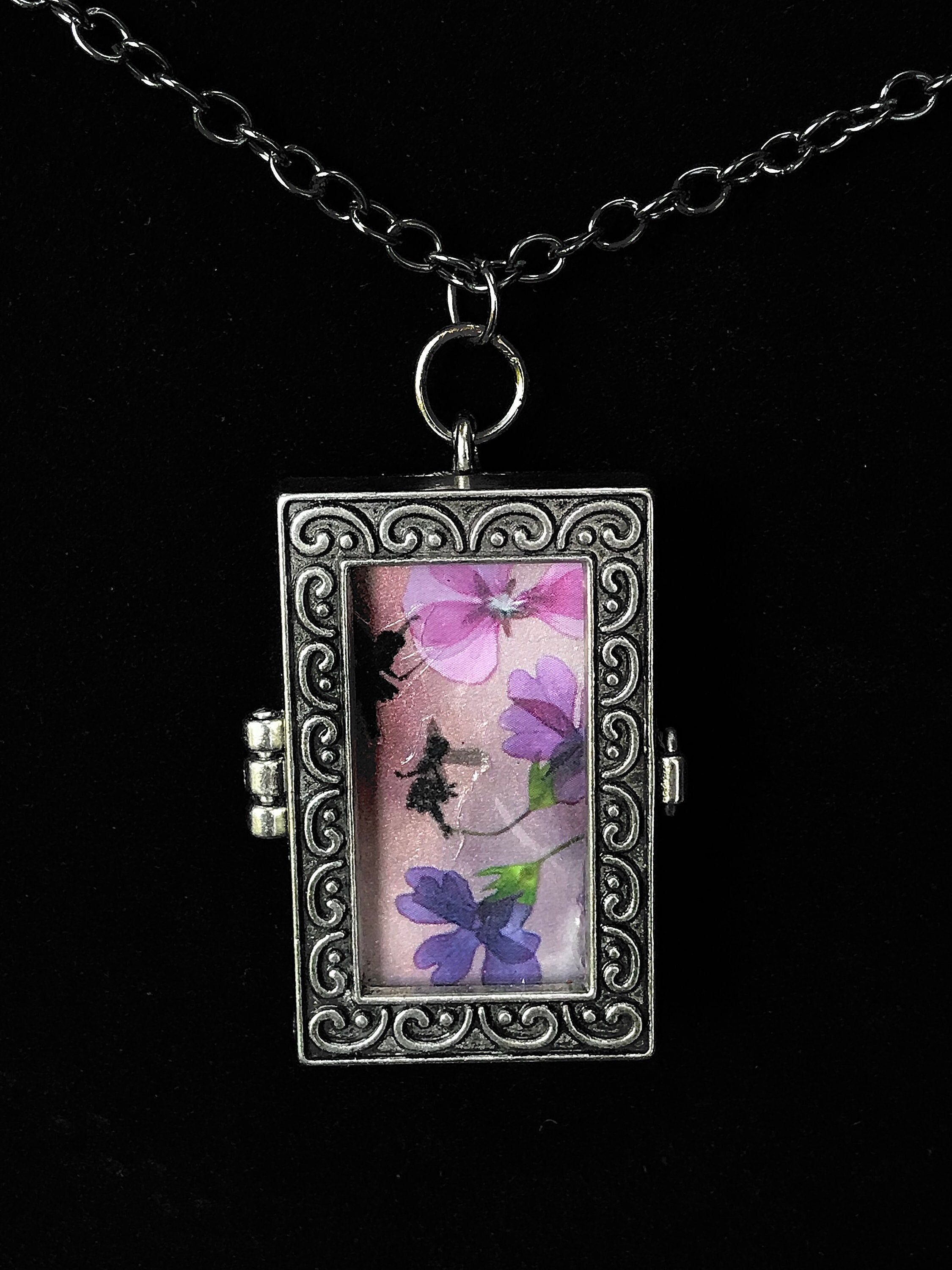 Vintage Fairy Locket, Flower Fairy Terrarium Necklace, Fairy Jewelry ...