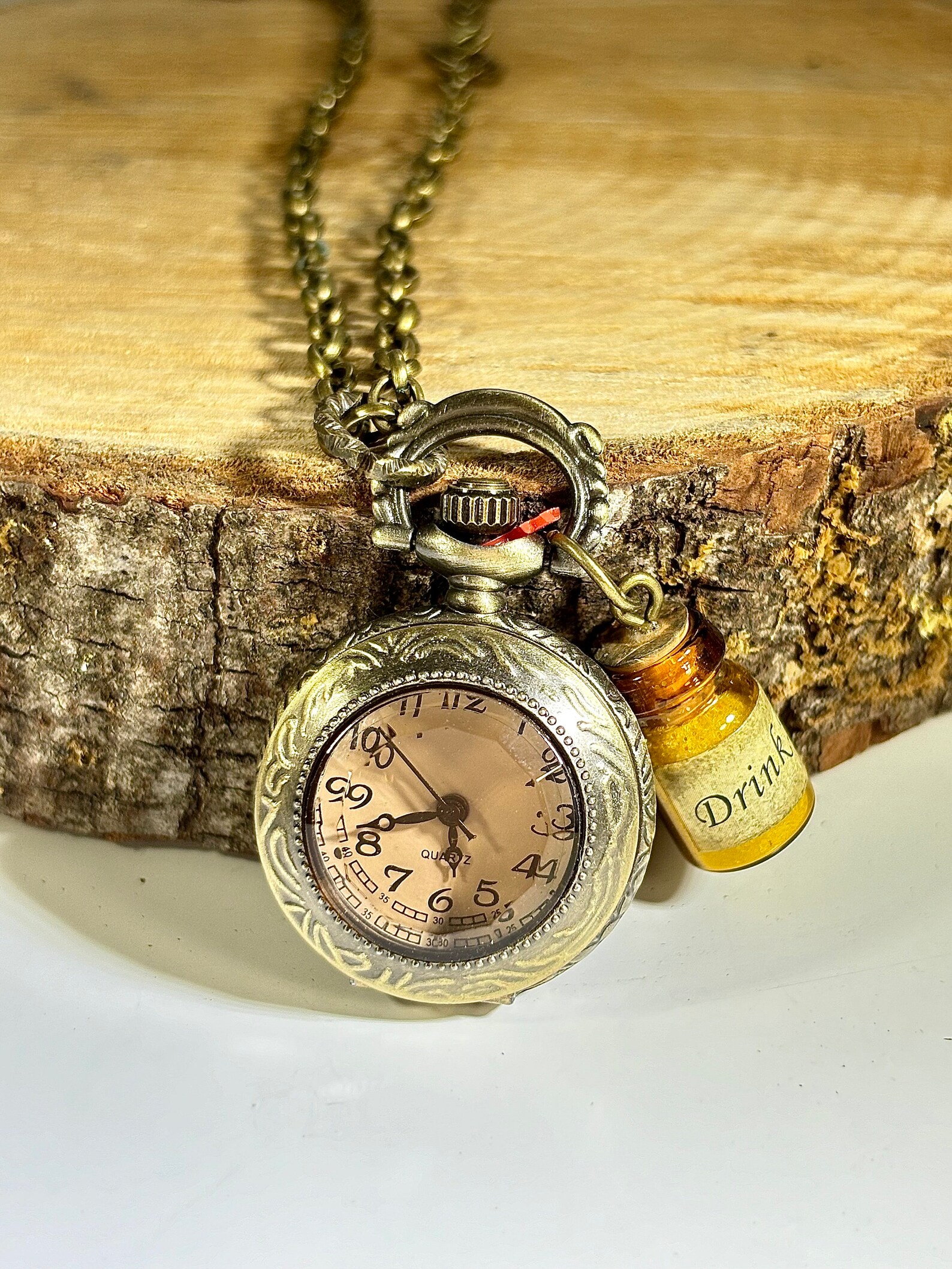 Pocket Watch Necklace, Alice in Wonderland Pocket Watch, Whimsical ...