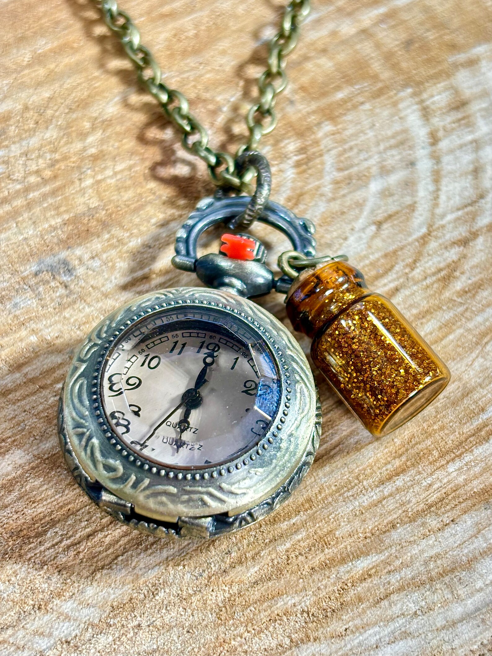 Pocket Watch Necklace, Alice in Wonderland Pocket Watch, Whimsical ...