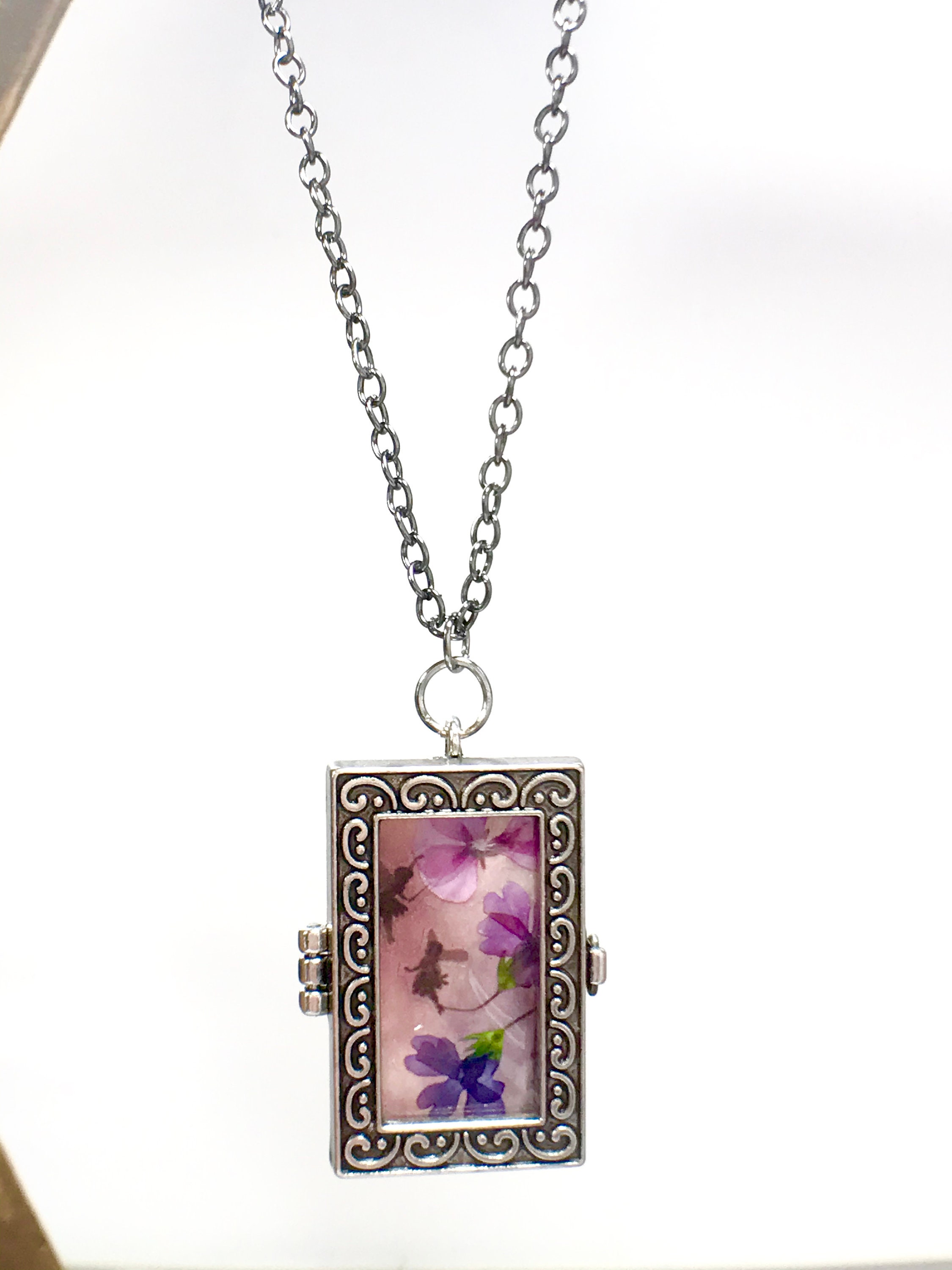 Vintage Fairy Locket, Flower Fairy Terrarium Necklace, Fairy Jewelry ...