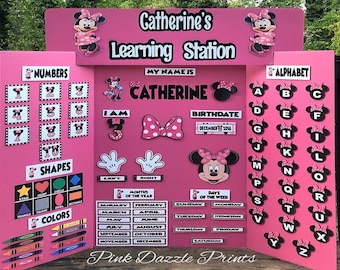 Minnie Mouse Learning Board Template - Etsy