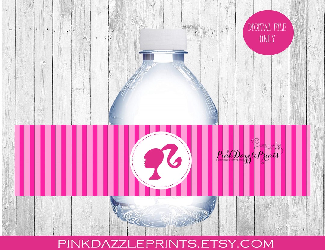 Barbie Water Bottle Labels Barbie Party - Etsy España