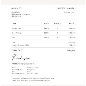 The Only Invoice Template You Will Ever Need - Etsy
