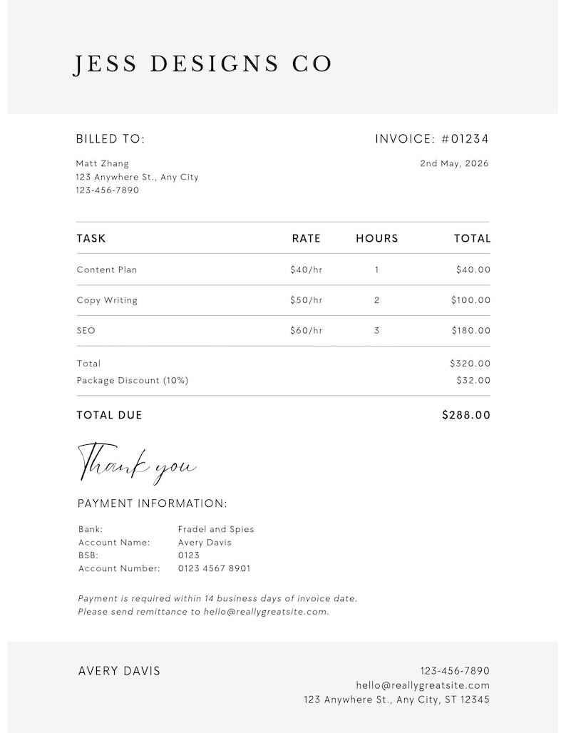 The Only Invoice Template You Will Ever Need - Etsy