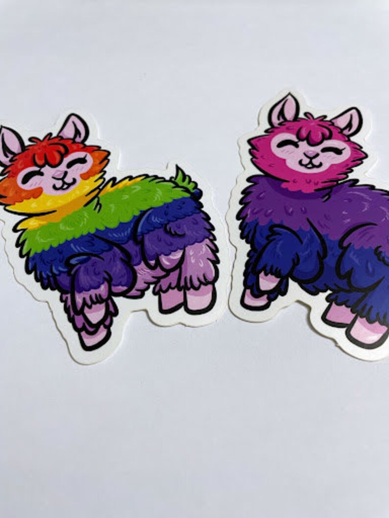 LGBTQ Pride Llama Alpaca Sticker Gay Bi Sticker - Etsy