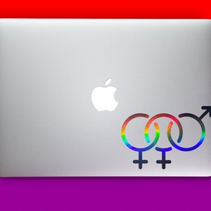 Polyamory Female Female Male Triad, FFM Poly, LGBTQ Pride Decal Vinyl ...