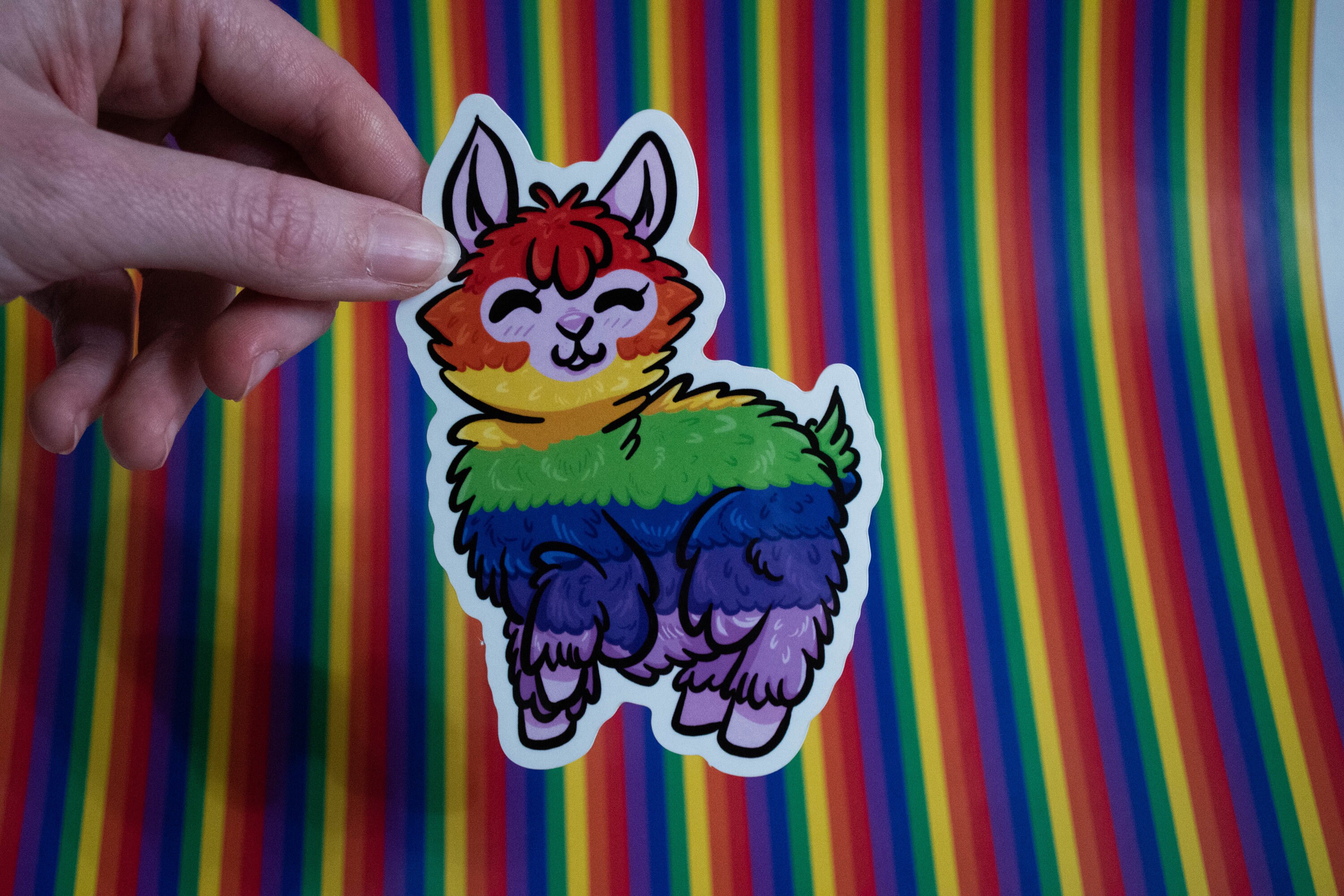 LGBTQ Pride Llama Alpaca Sticker Gay Bi Sticker | Etsy