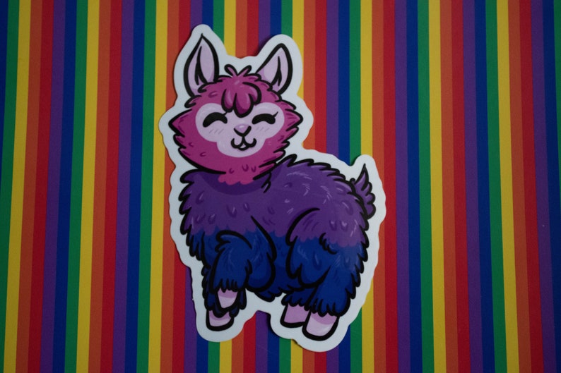 LGBTQ Pride Llama Alpaca sticker Gay Bi sticker | Etsy
