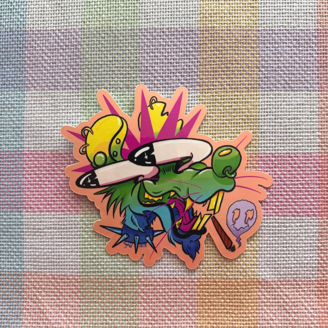 Punk Rat/ Mohawk Punk Rat/ Sticker - Etsy