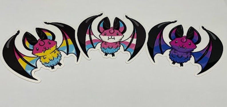 LGBTQ+ Pride Bat Sticker / Bisexual/ Bi Bat / Cute - Etsy