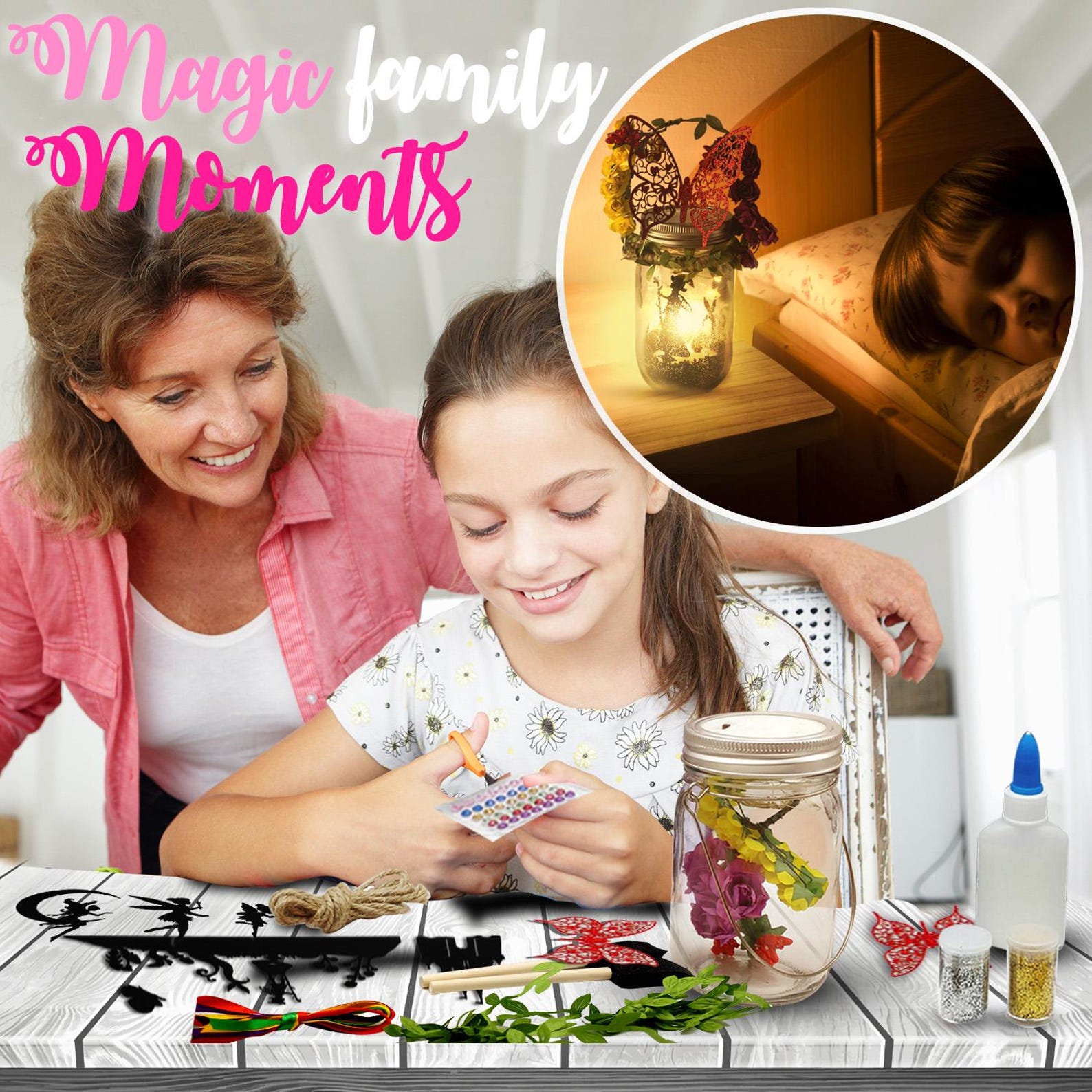 Fairy Lantern Craft Kit for Kids DIY Arts and Crafts Magical Jar Night ...