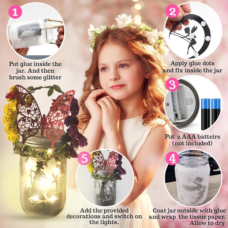 Fairy Lantern Craft Kit for Kids DIY Arts and Crafts Magical Jar Night ...