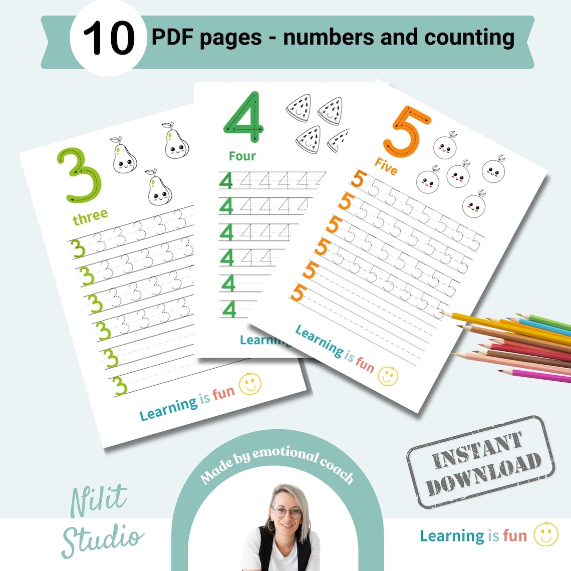 Preschool Worksheets, Number Activities for Kids, Home School Printable ...