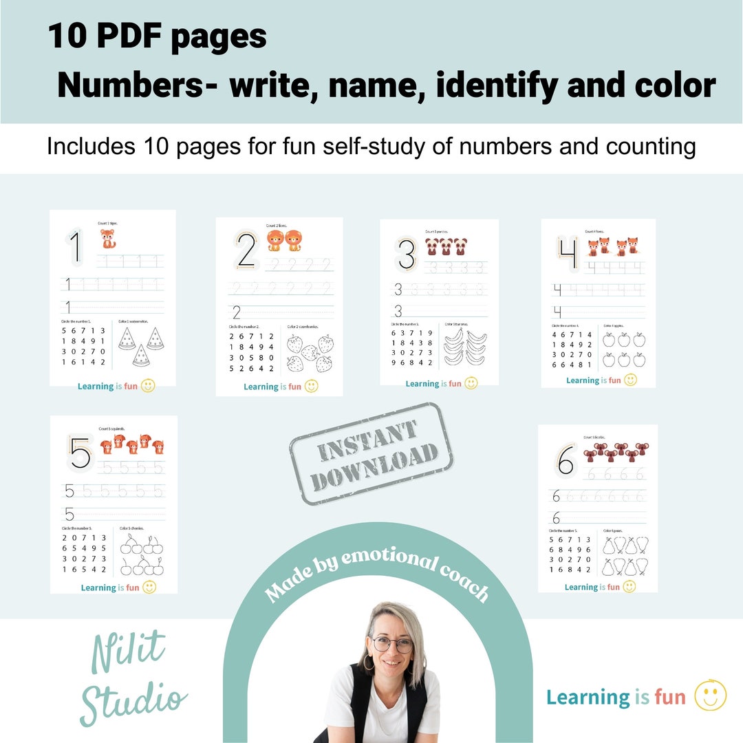 Number Activities for Kids, Home School Printable, Toddler Workbook ...