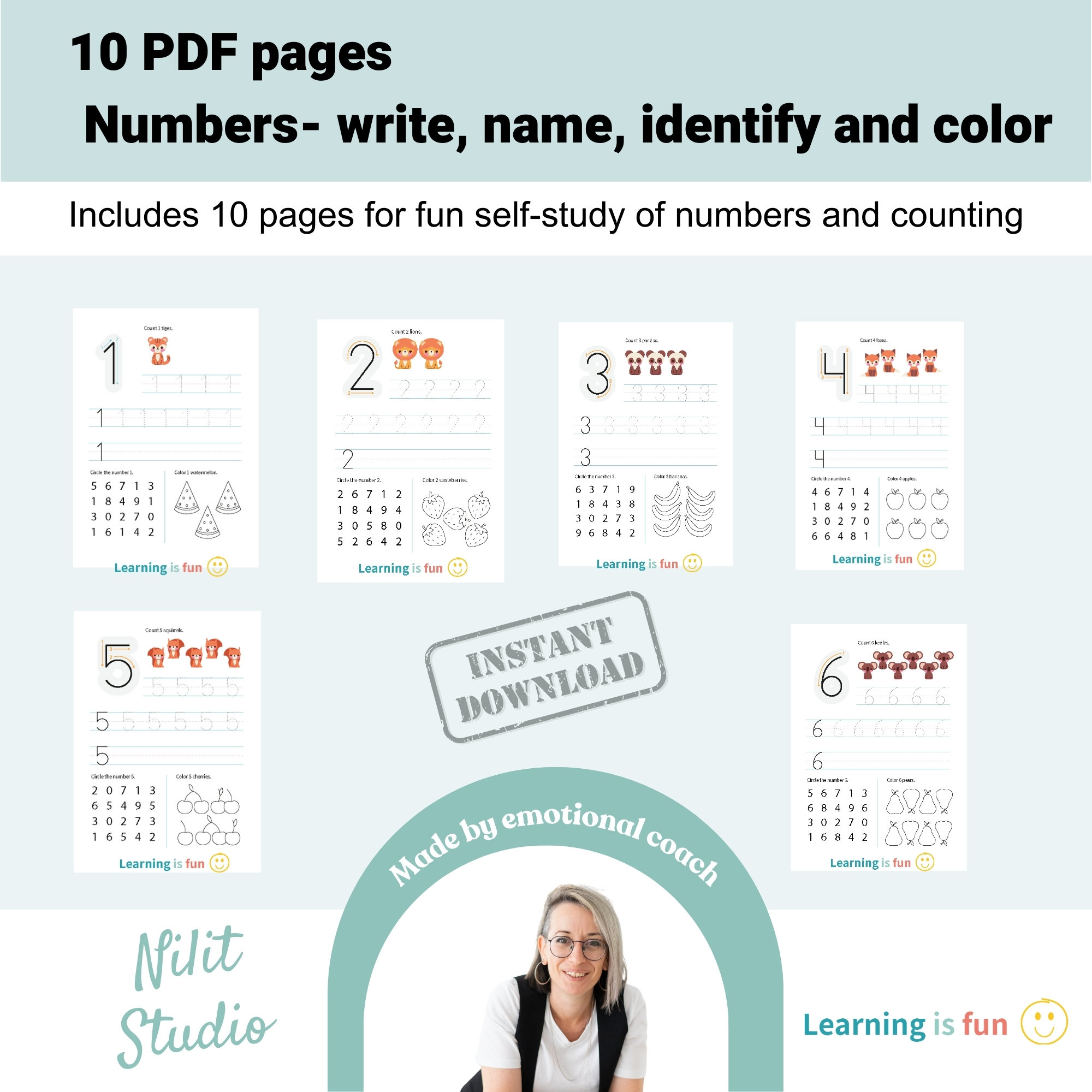 Number Activities for Kids, Home School Printable, Toddler Workbook ...