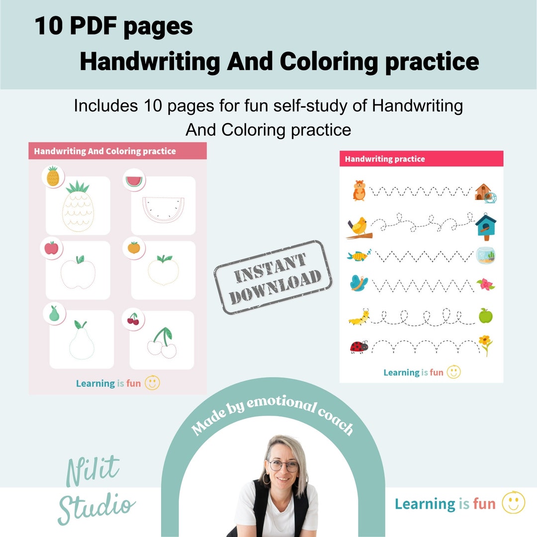 Handwriting Practice for Kids, Home School Printable, Toddler Workbook ...