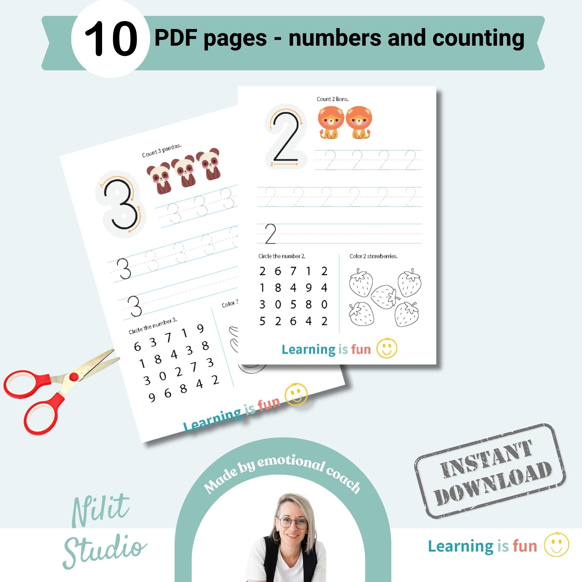 Number Activities for Kids, Home School Printable, Toddler Workbook ...