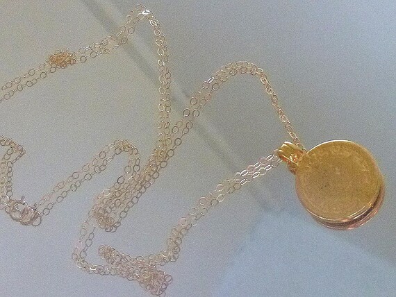 Disc necklace Gold coin necklace Coin jewelry Delicate | Etsy