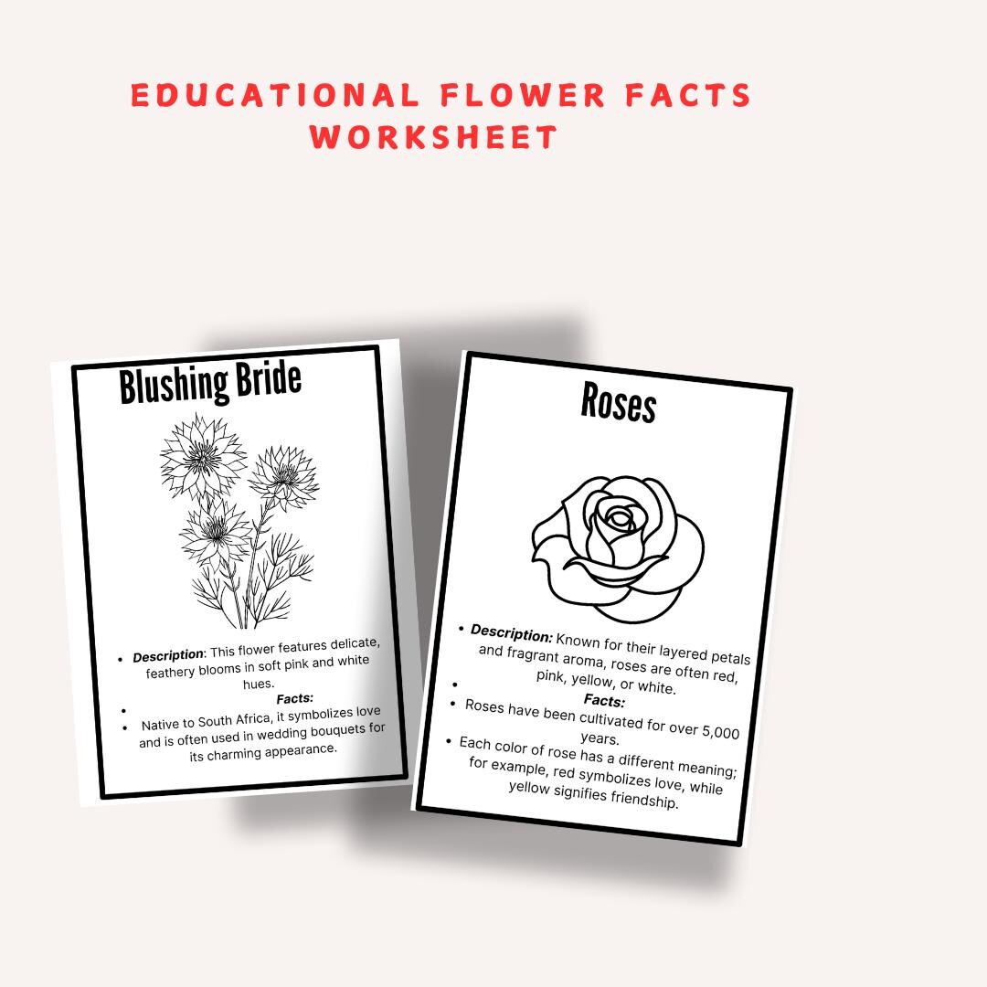 Floral Science Worksheet: Exotic Flower Coloring Pages (digital ...