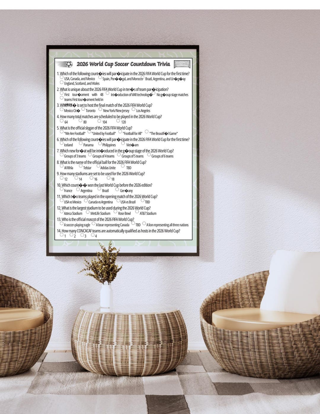 Printable Soccer Trivia Challenge World Cup Quiz Sports Party Game Fun ...