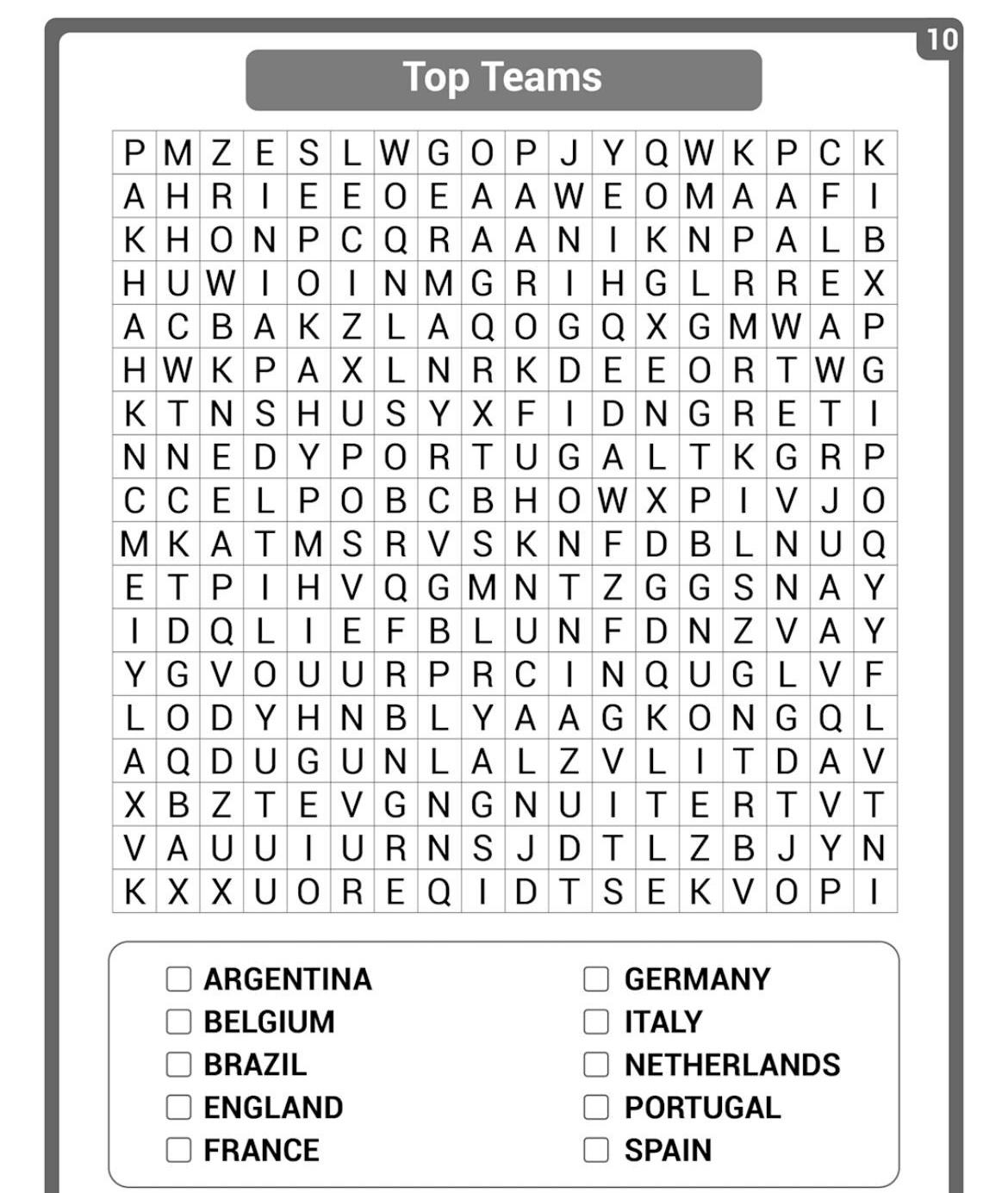 International Soccer Word Search, World Cup History, Fun Facts, Winning ...