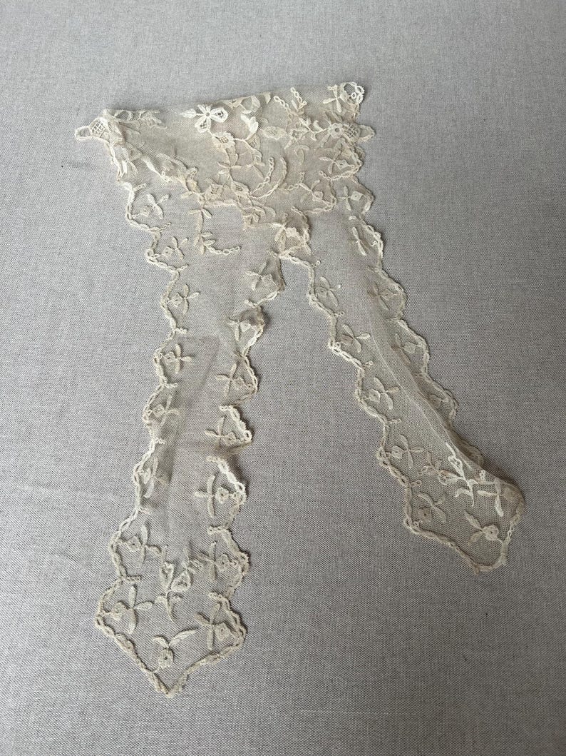 Antique Handmade Lace Lappet. Applied Bobbin Lace. - Etsy