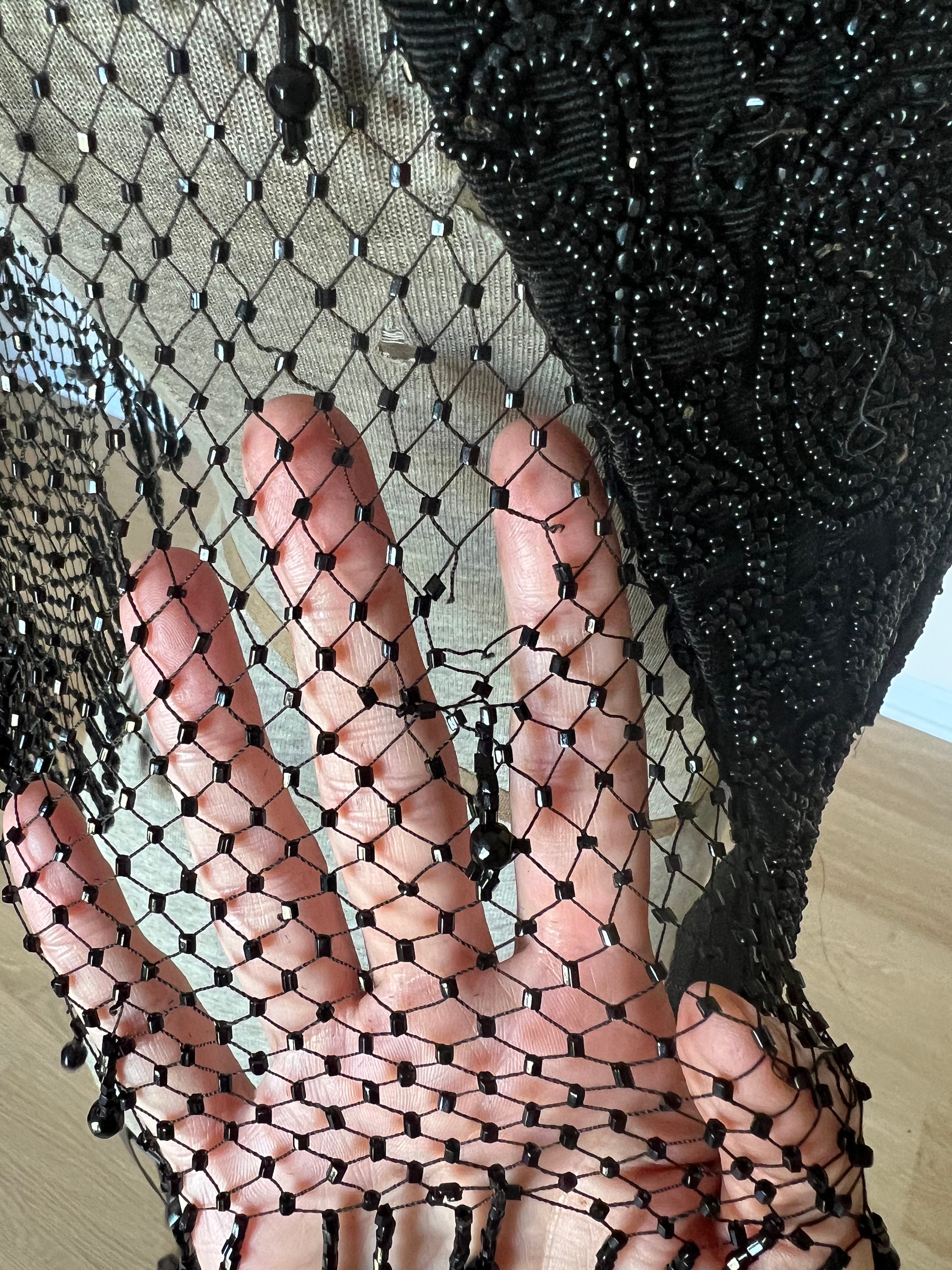 Antique Beaded Victorian Jet Collar Oversized. as is . - Etsy