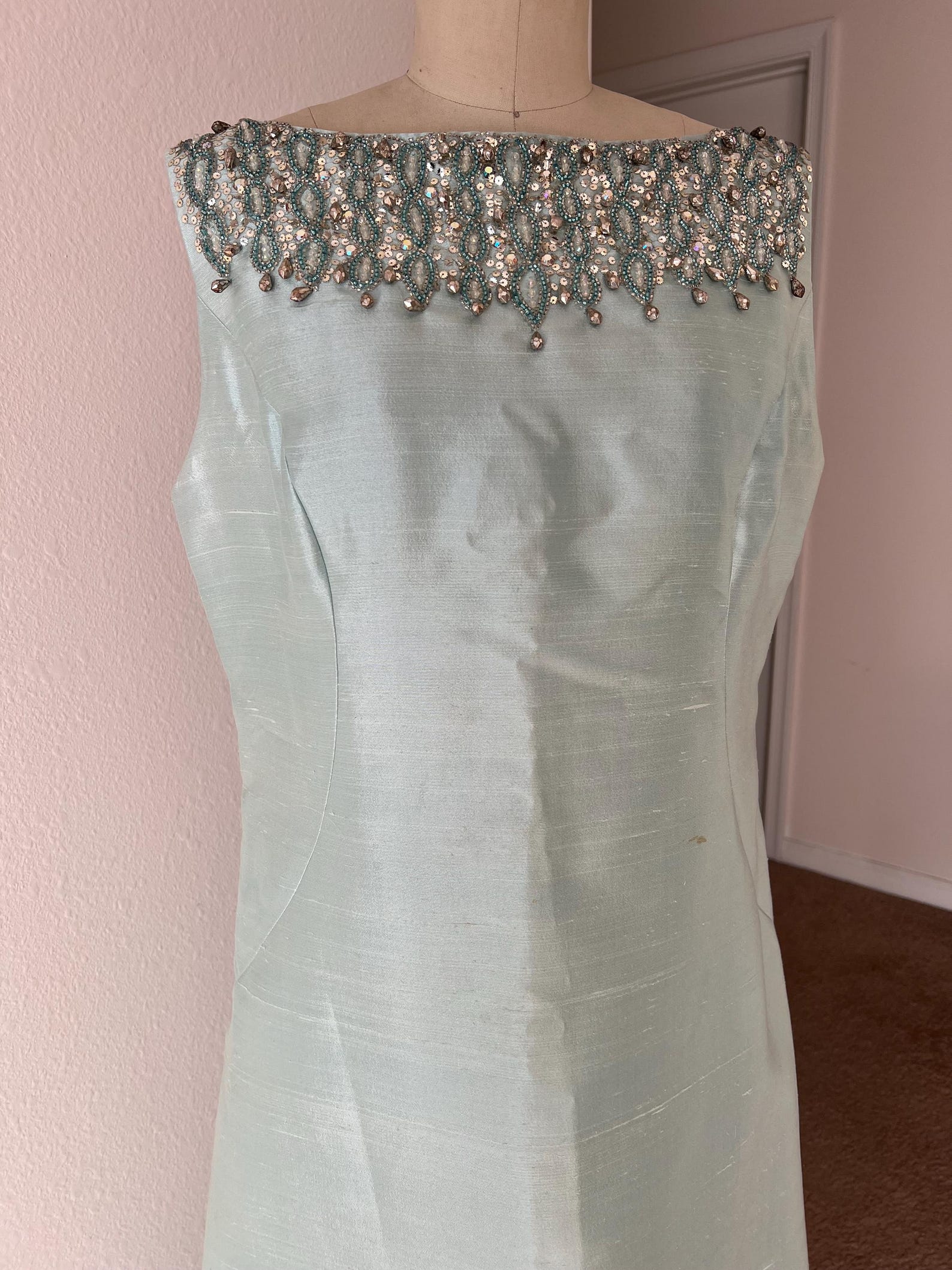 1960s Cameo Label Evening Gown Teal Seafoam Blue. Medium Large - Etsy