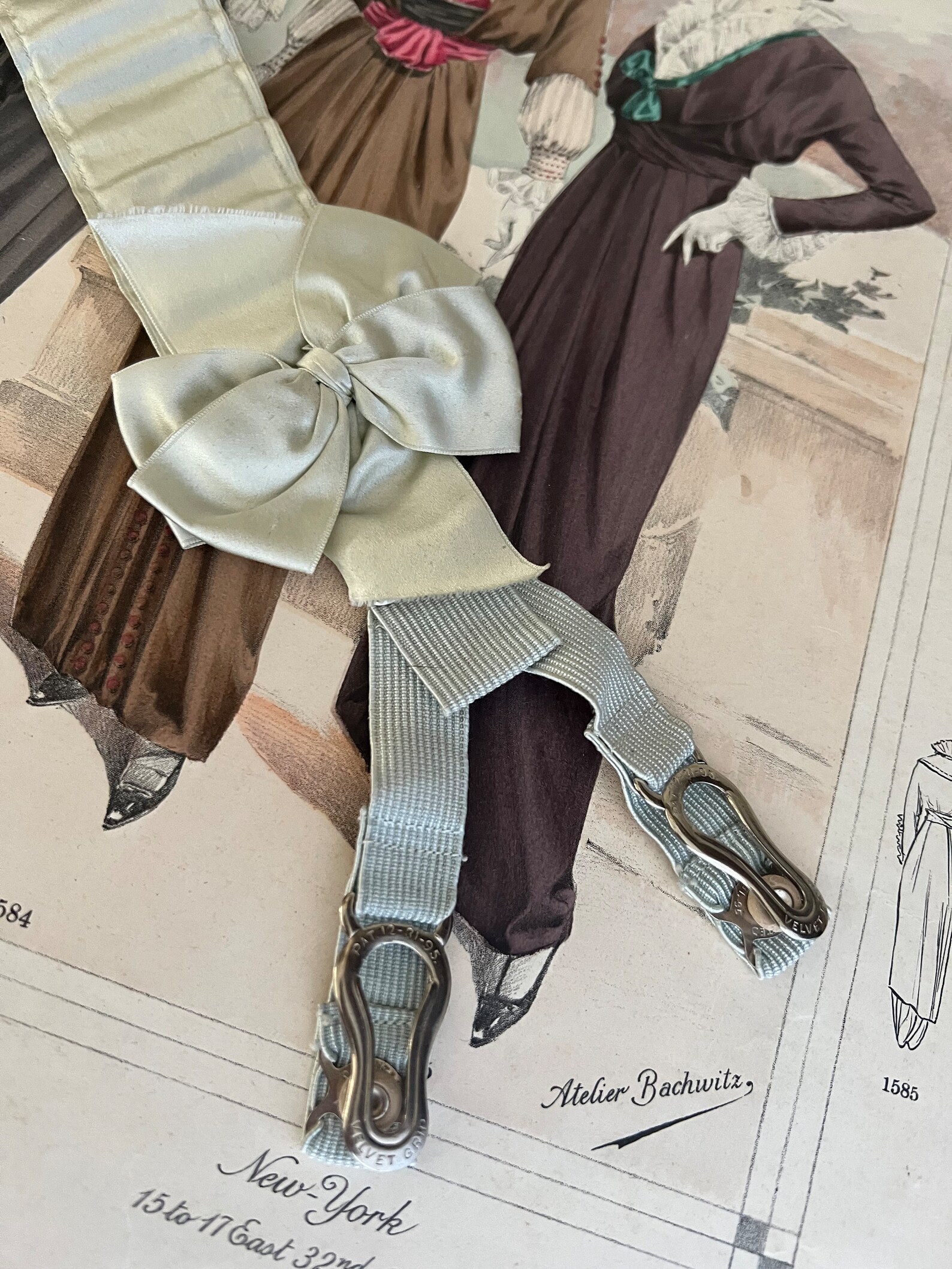 1900s 1910 Silk Ribbon Garter Orphan. Elastic - Etsy