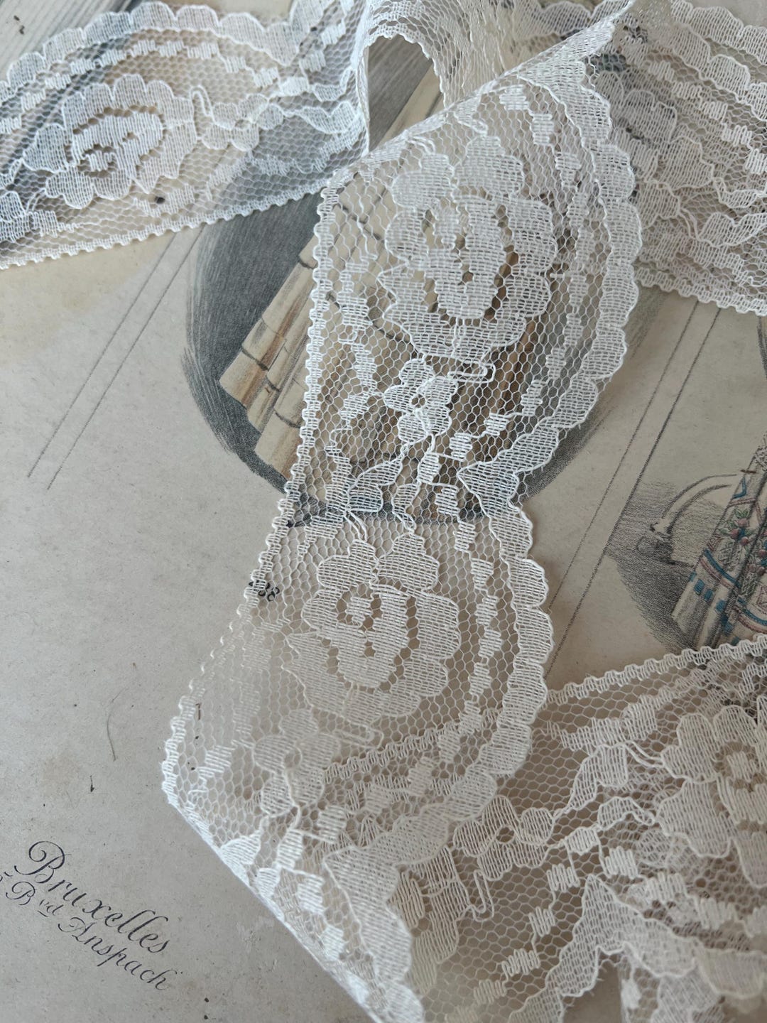 NYLON French Vintage Insertion Lace for Sewing, Costuming Dolls. Beading. Ribbon Bty - Etsy