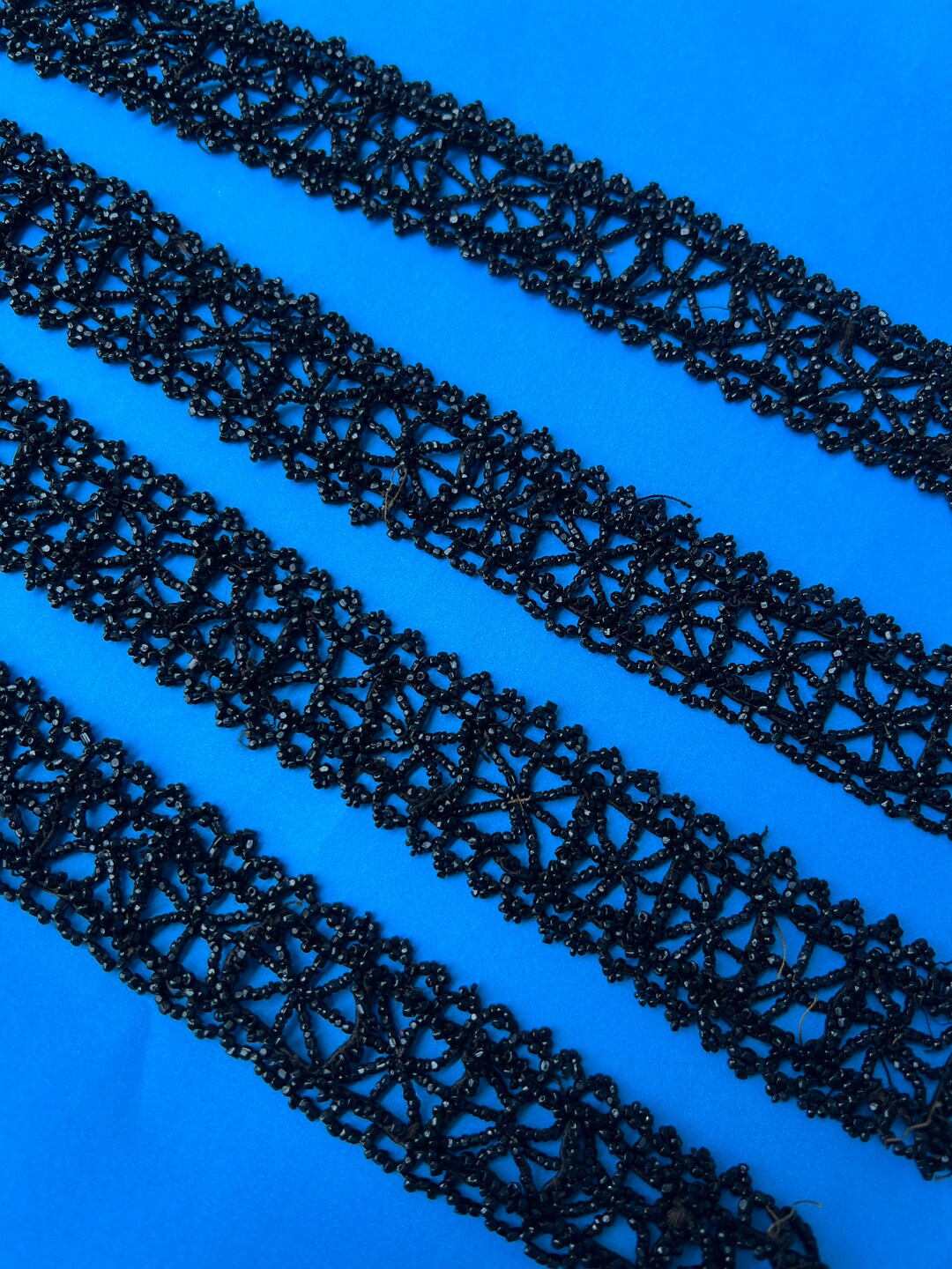 Antique Beaded Jet Trim. 54" Total; Dolls, Sewing, Costume - Etsy