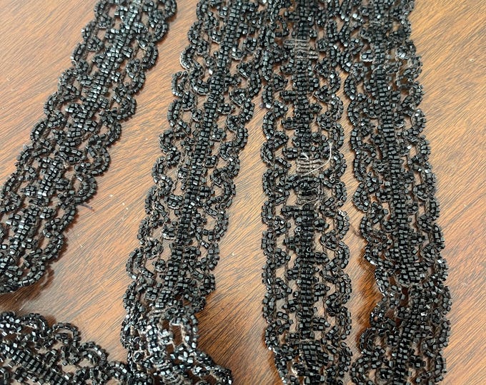 Antique Beaded Jet Trim. 62" Total; Dolls, Sewing, Costume - Etsy