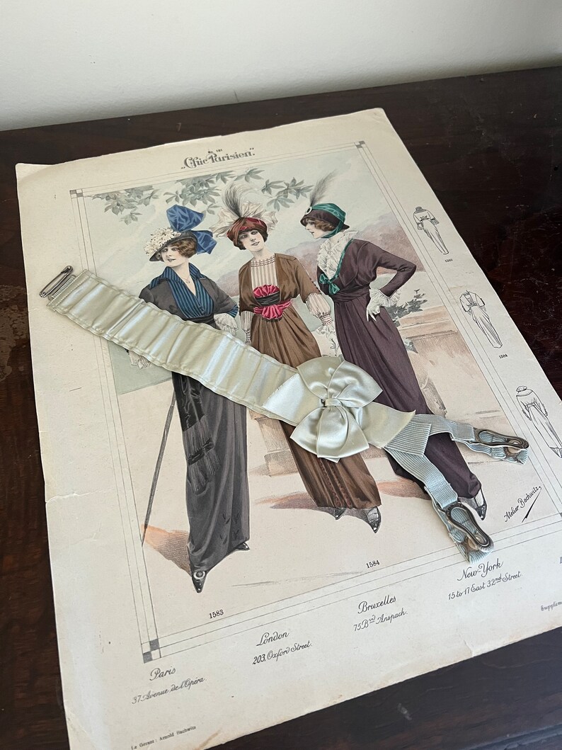 1900s 1910 Silk Ribbon Garter Orphan. Elastic - Etsy
