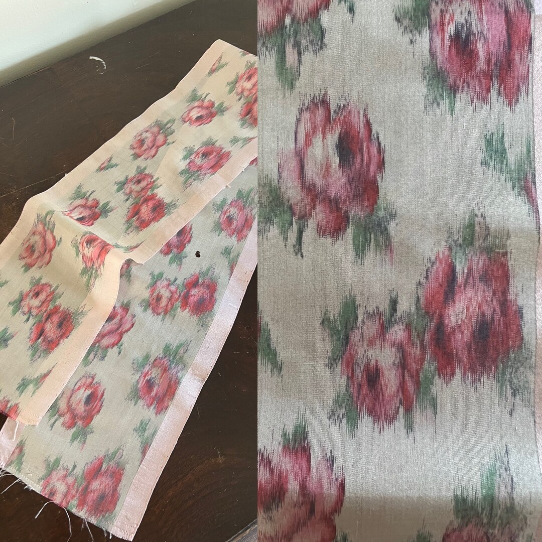 Antique Watered Silk Ribbon. Warp Print. - Etsy