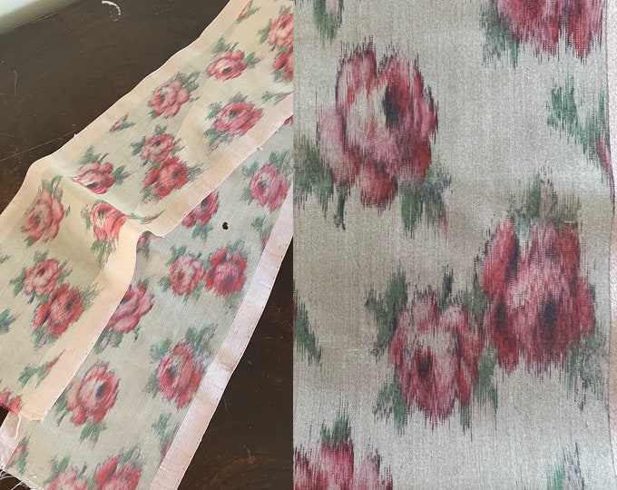 Antique Watered Silk Ribbon. Warp Print. - Etsy
