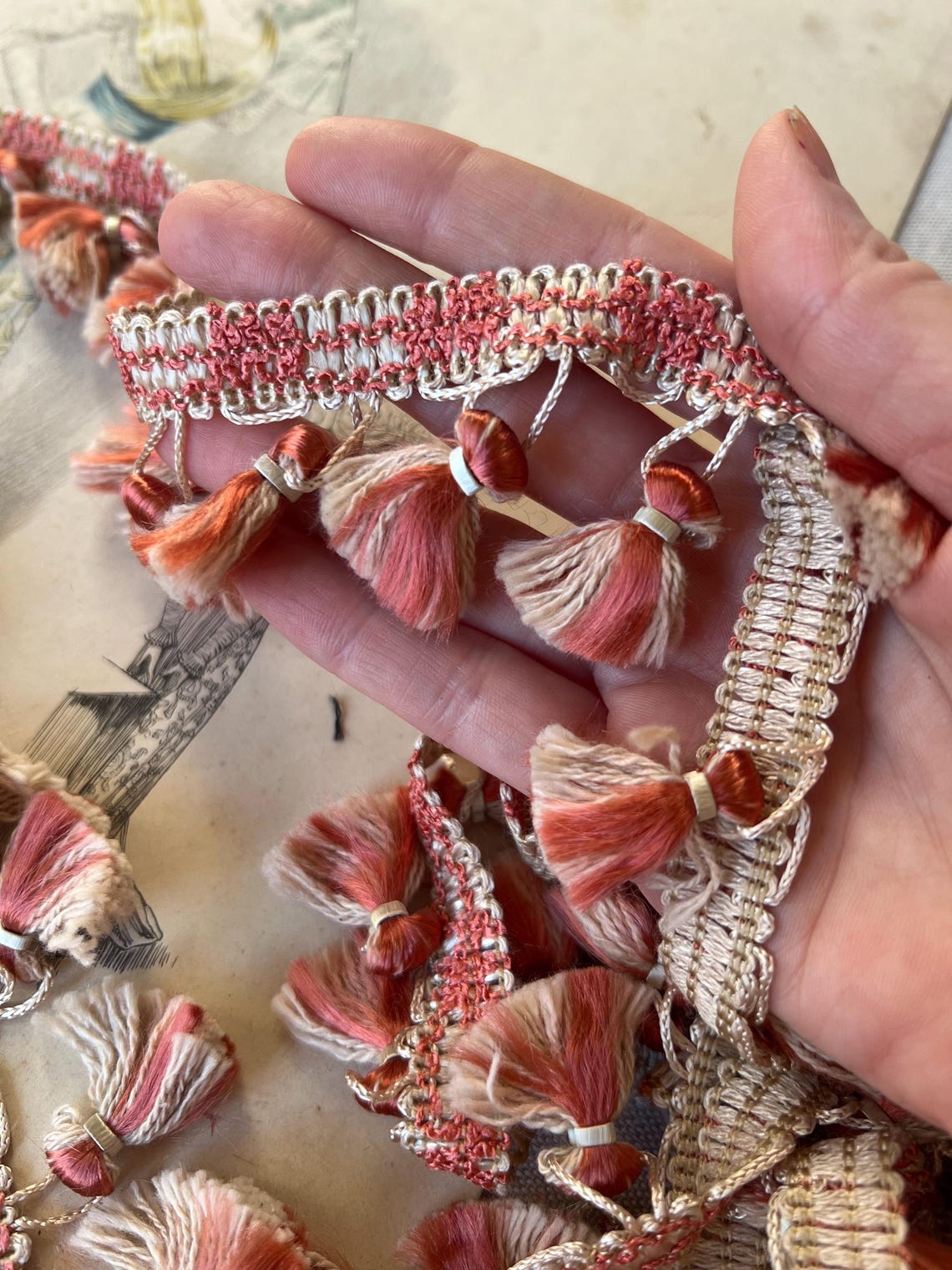 3 Yards Cotton Tassel Trim for Interior Decor. - Etsy