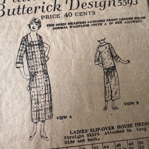 Complete 1920s Slip Over Dress Pattern Size 36 Bust. Butterick 5593 - Etsy
