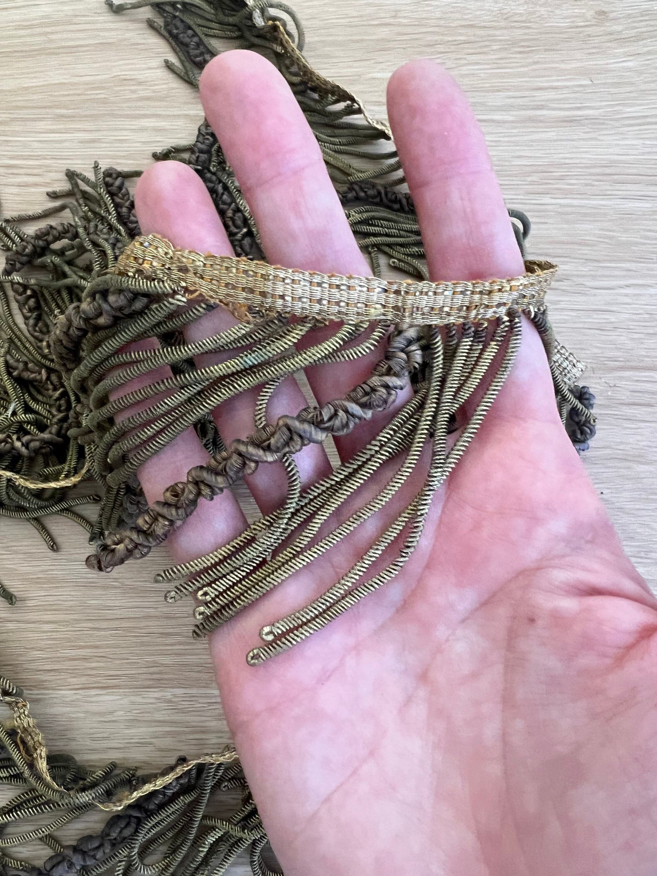 Rare Antique Gold Bullion Trim With Chenille Bullion. Incredible Metal ...