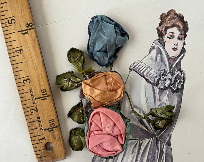 Ribbonwork Chiffon Roses. Sold by the Each. 1" and .75' - Etsy