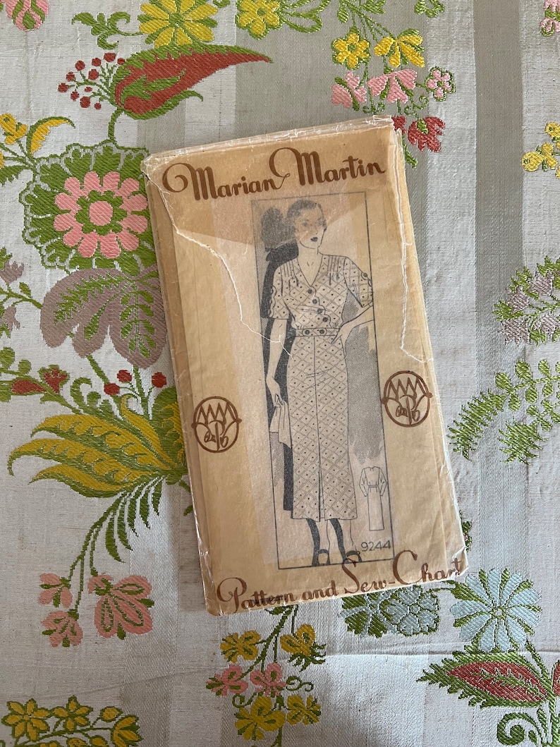 1930s Marian Martin Sewing Pattern 9244 . Size 16 34 Inch Bust - Etsy