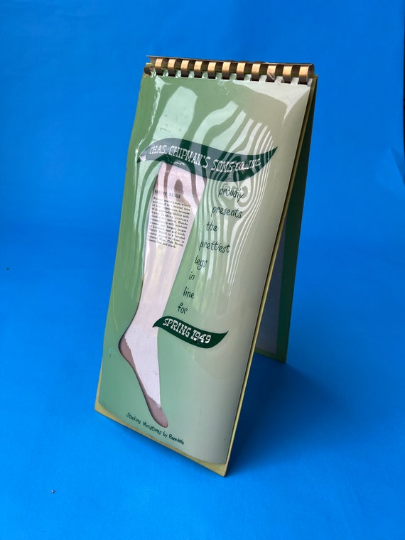 antique nylon stocking salesman store sample card 19… - Gem